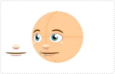 Character design - simpler rotation of a face using basic vector shapes