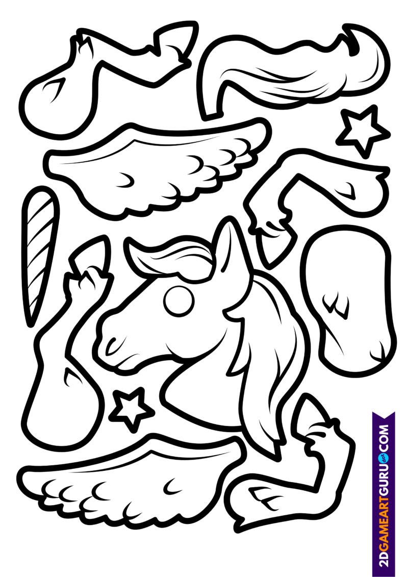 Colour-Cut-Glue - craft sheets for kids - 2dgameartguru