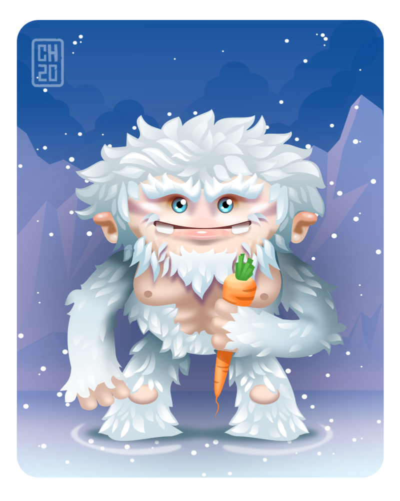 Snow monster Illustration - having fun with Inkscape - 2dgameartguru
