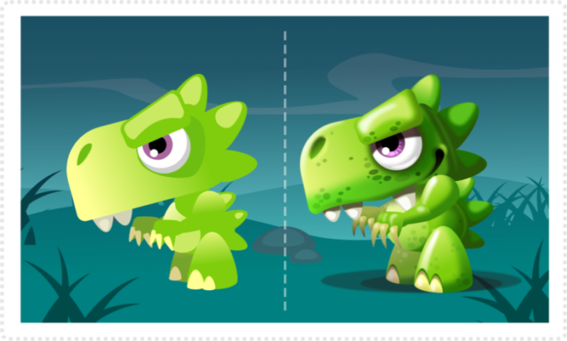 Updating and shading the dinosaur design - 2dgameartguru