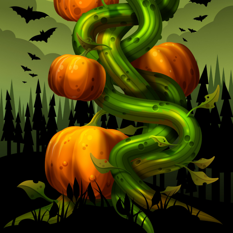Affinity Designer - Illustration - 'Tower of the Pumpkin' - 2dgameartguru